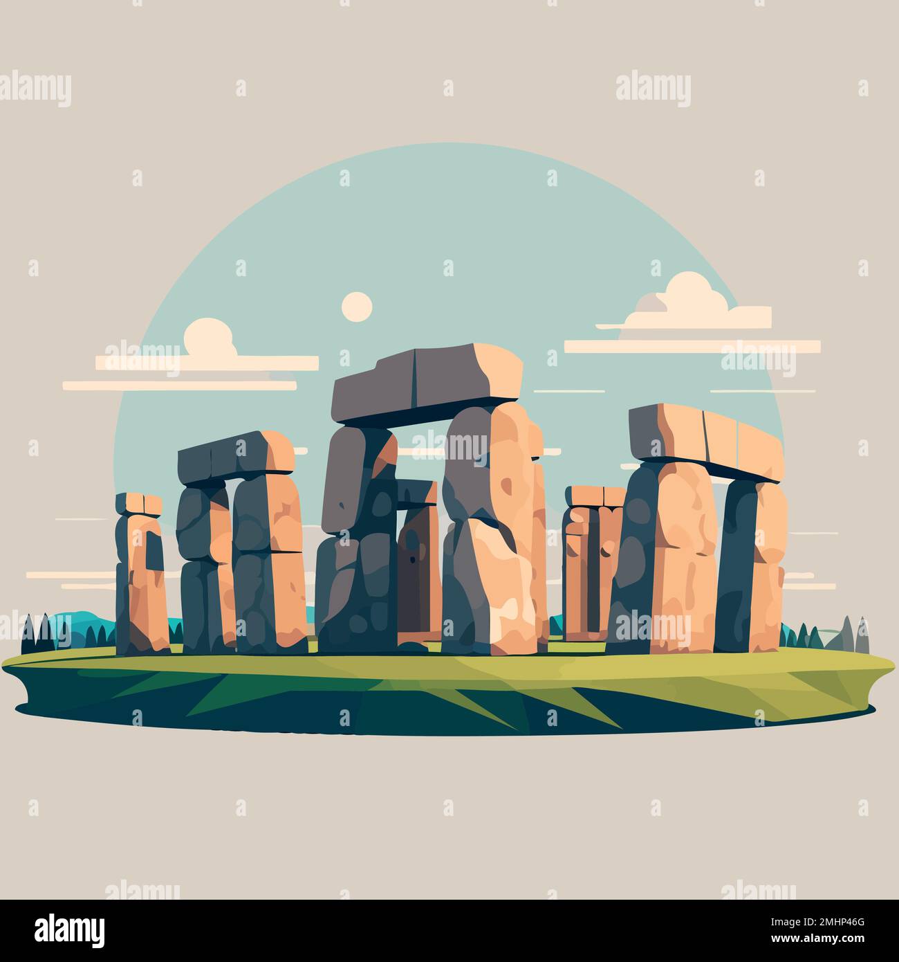 illustration of composite structure formed by large and heavy stones ...