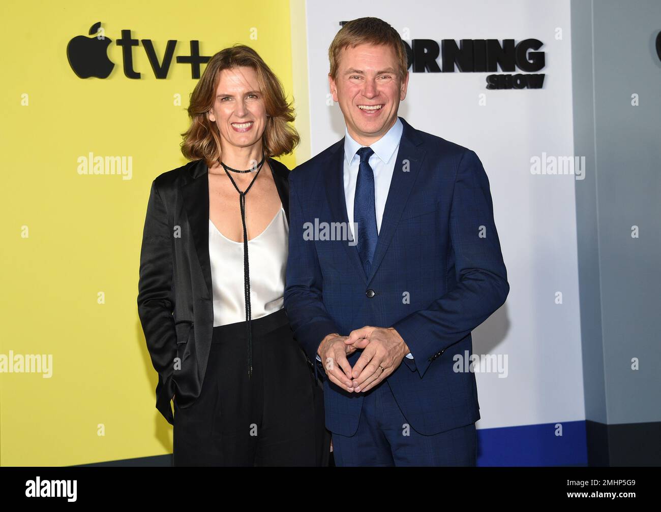 Television news anchor Pat Kiernan, right, and wife Dawn Lerohl attend the world premiere of ...