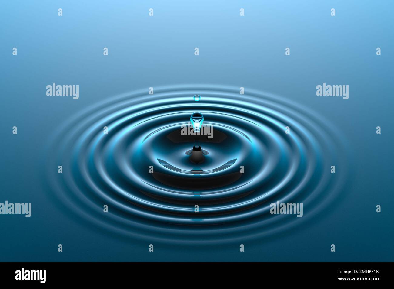 Water drop falling into water surface Stock Photo - Alamy