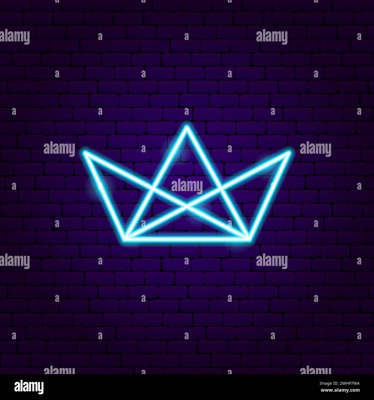 Origami Papercut Boat Neon Sign Stock Vector Image & Art - Alamy