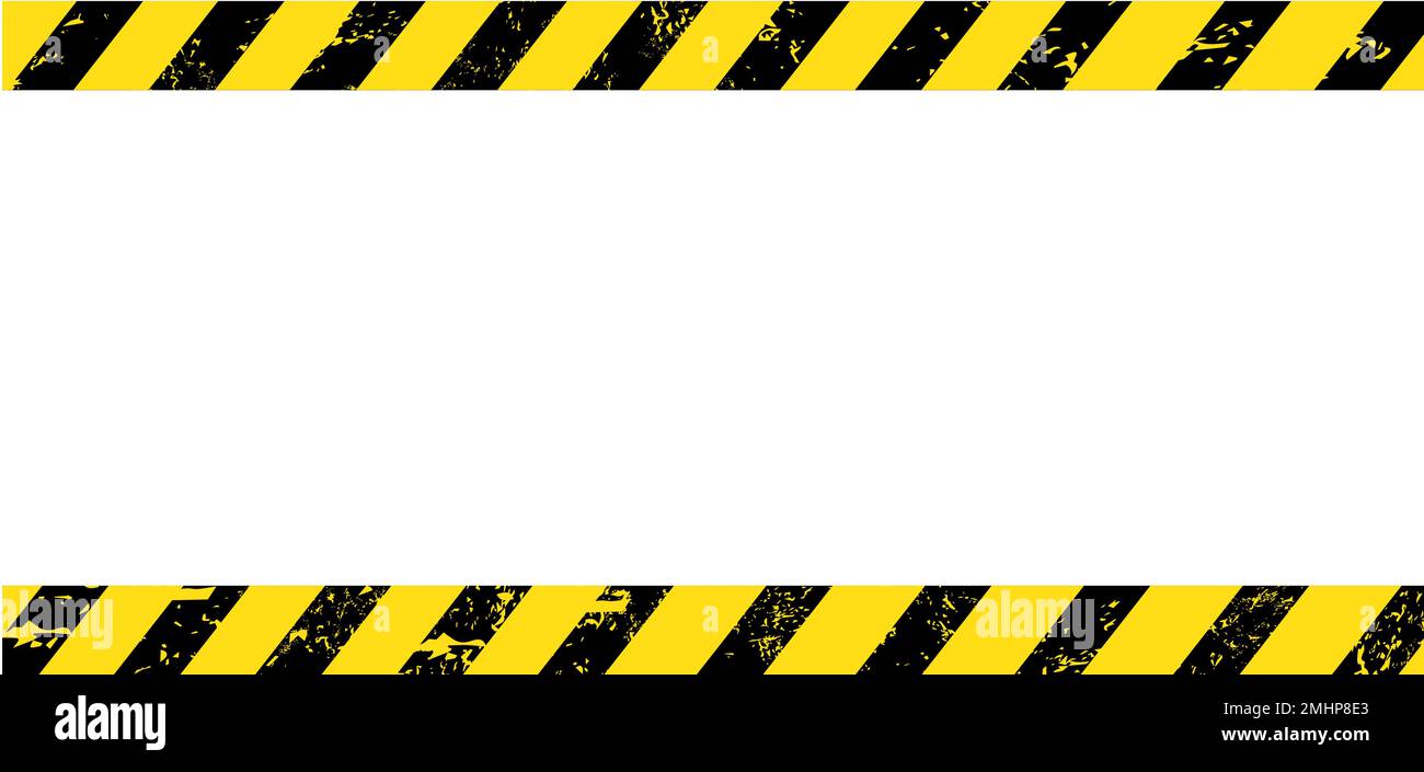 Grunge warning background with yellow and black stripes, vector danger ...