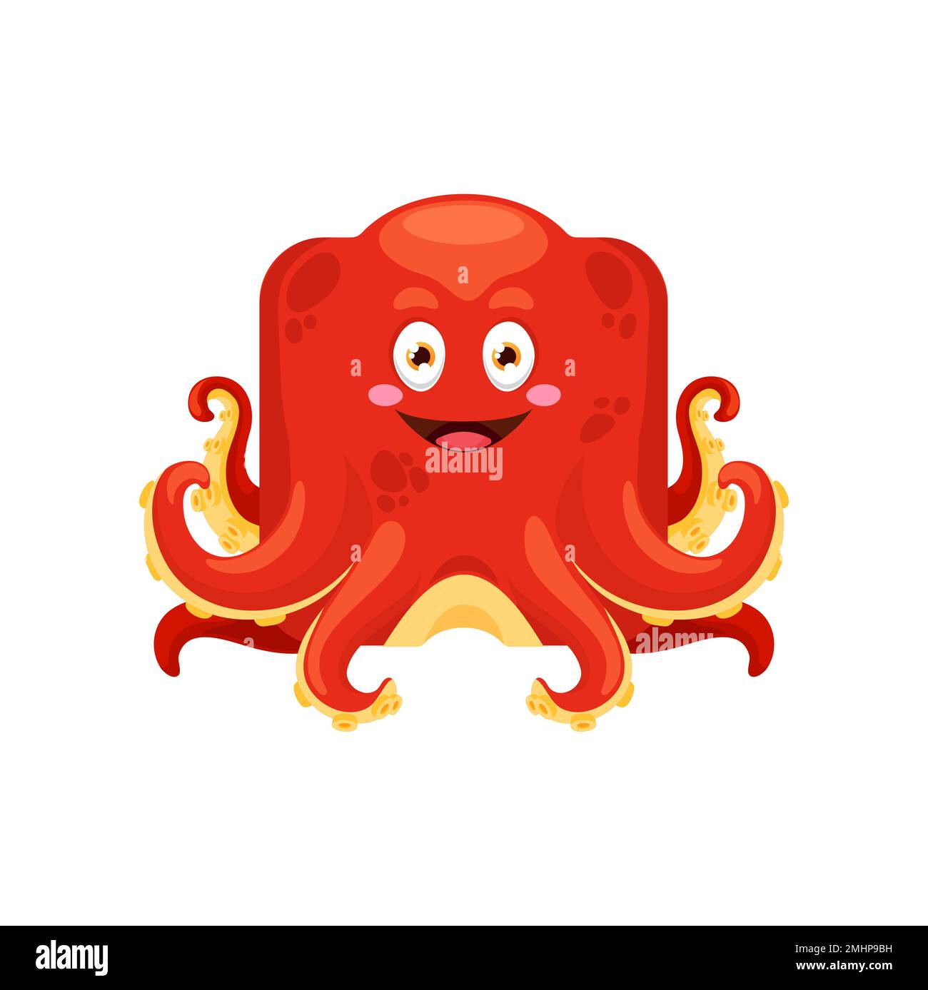 Cute Octopus Cartoon With Mustache