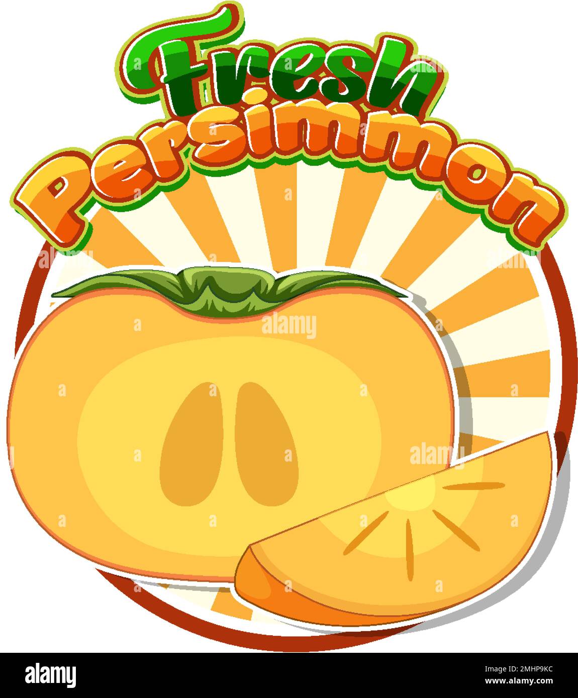 Persimmon fruit cartoon icon illustration Stock Vector Image & Art - Alamy