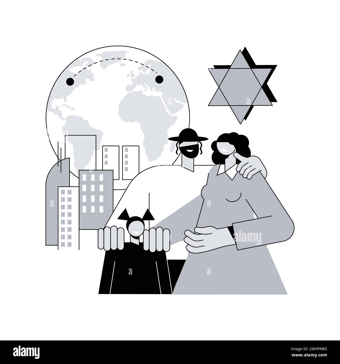 Diaspora abstract concept vector illustration. Jewish diaspora, forced ...