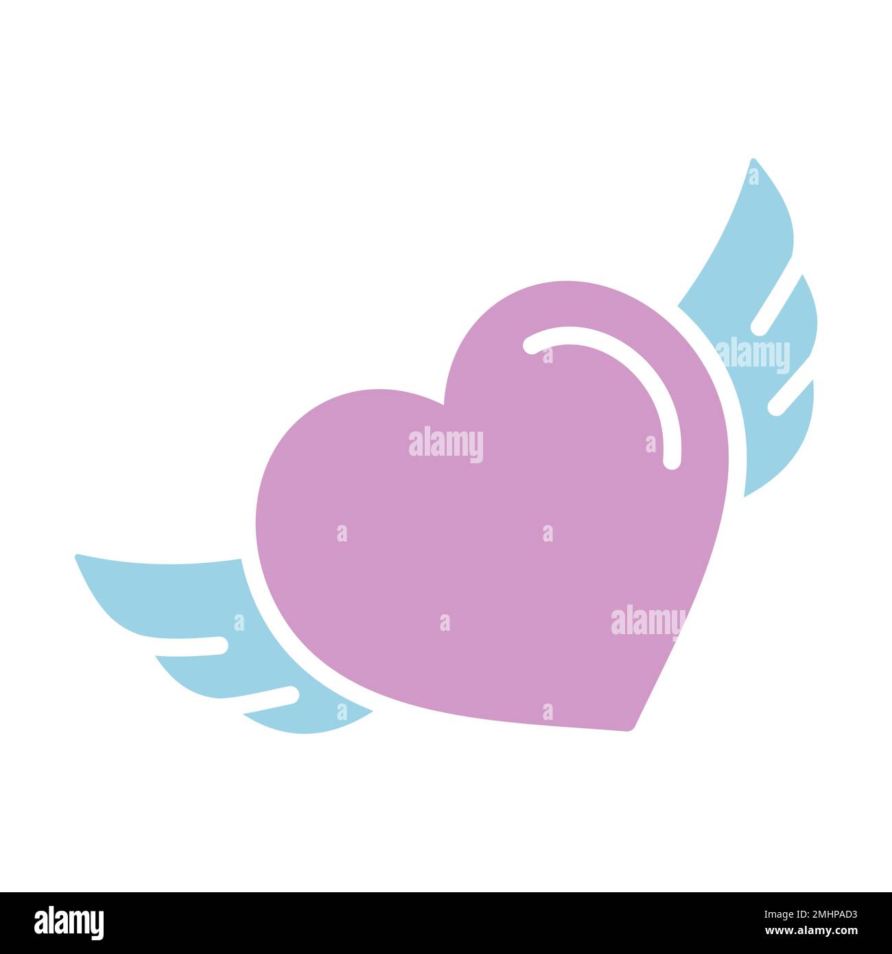 Heart with wings glyph icon. Valentines day symbol. Vector illustration ...