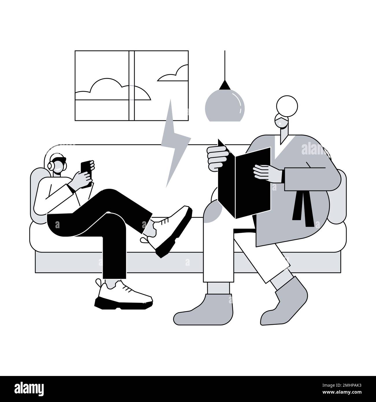 Generation gap abstract concept vector illustration. Difference in ...