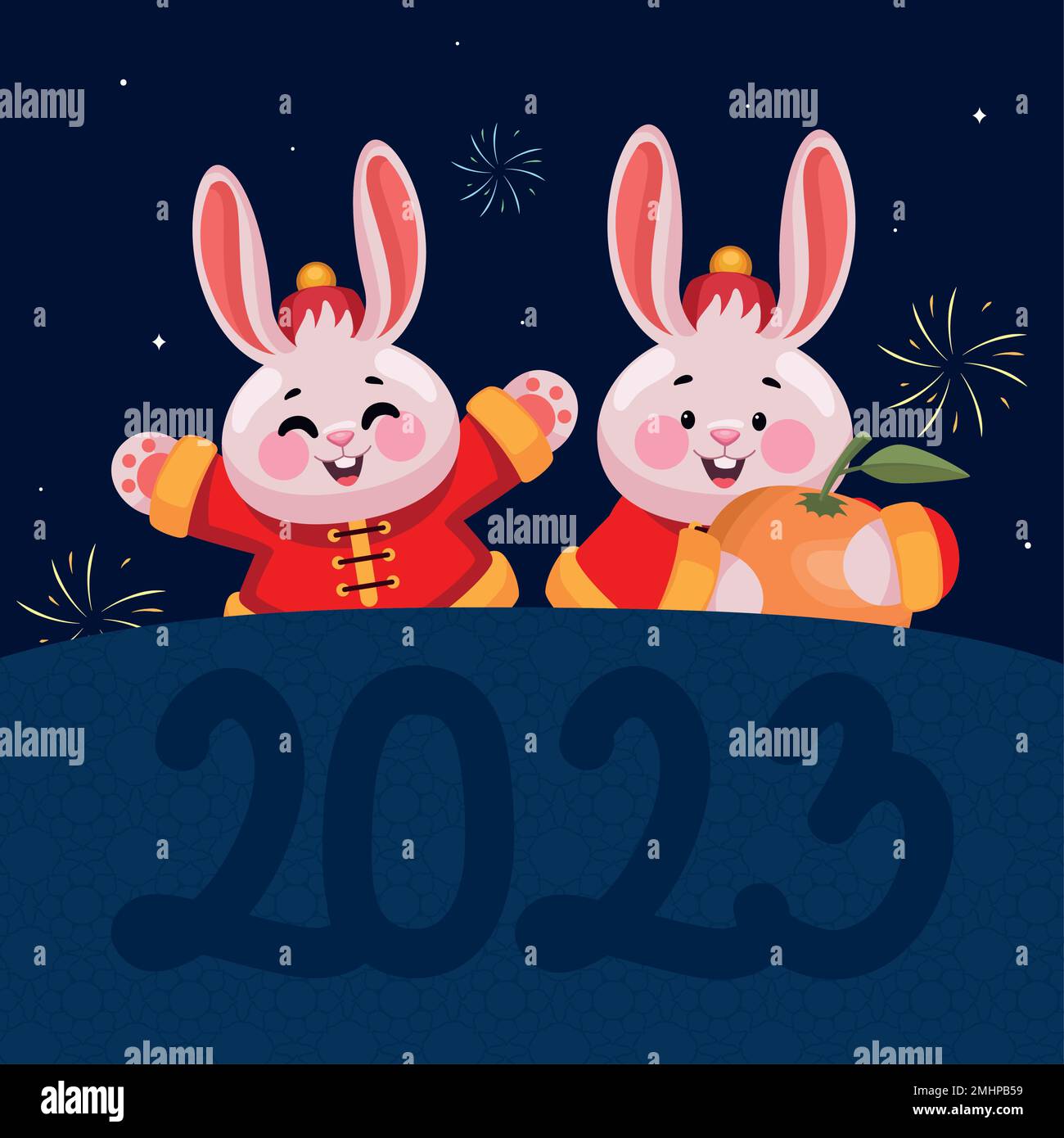 chinese rabbits couple Stock Vector Image & Art - Alamy