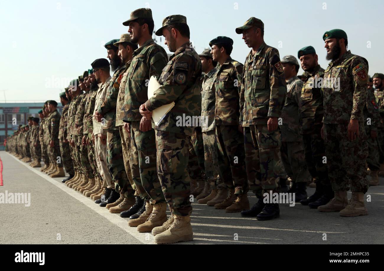 Newly graduated Afghan National Army soldiers attend their graduation ...