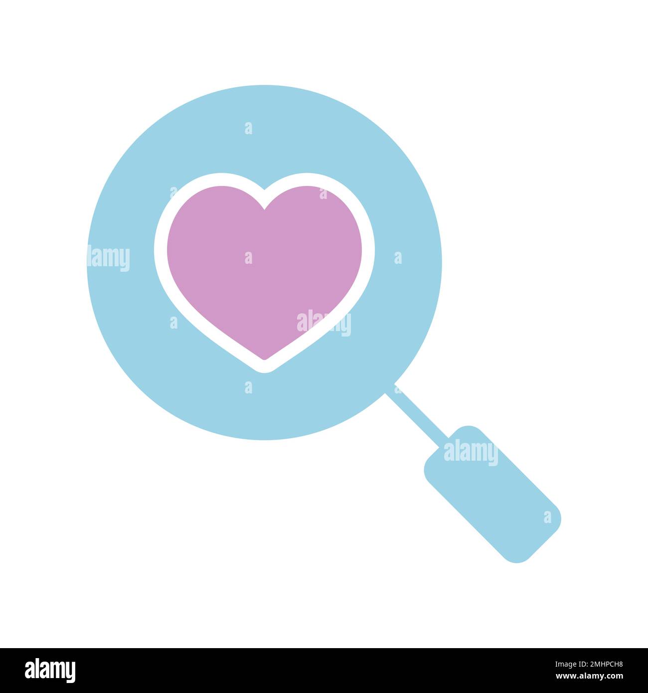 Heart search glyph icon. Valentines day symbol. Vector illustration ...