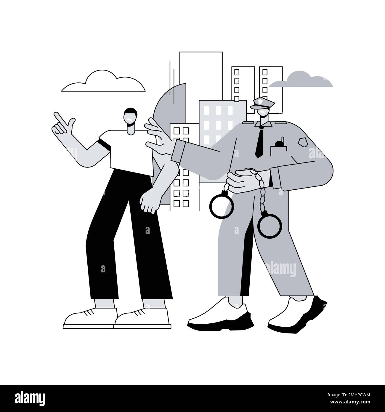 Arrest abstract concept vector illustration. Demonstration, public ...