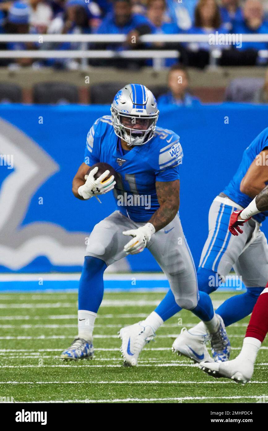 Detroit Lions running back Ty Johnson (31) rushes against the New York ...