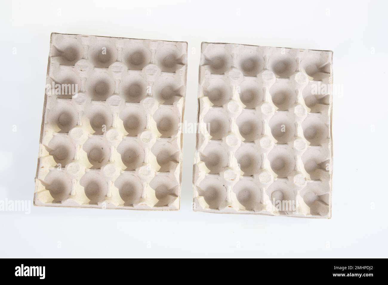 egg tray flat packaging paper mould box isolated on white background ...