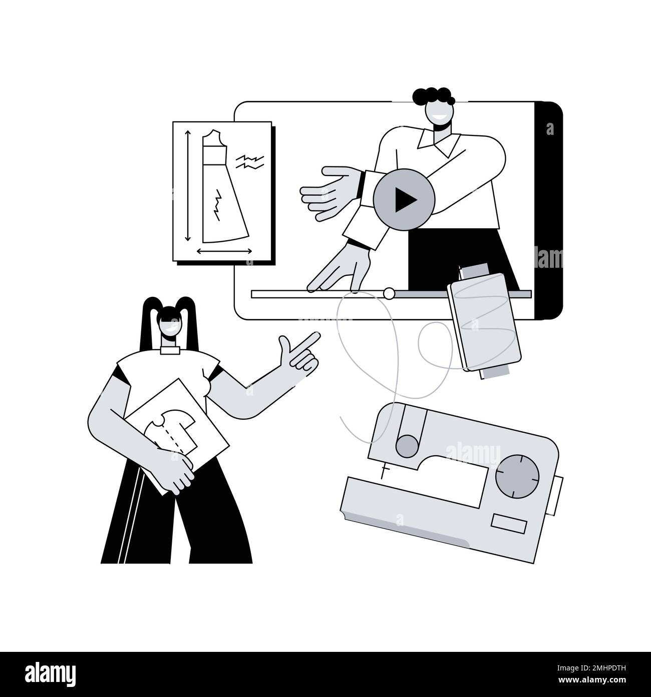 Sewing machine tutorial Stock Vector Images - Alamy