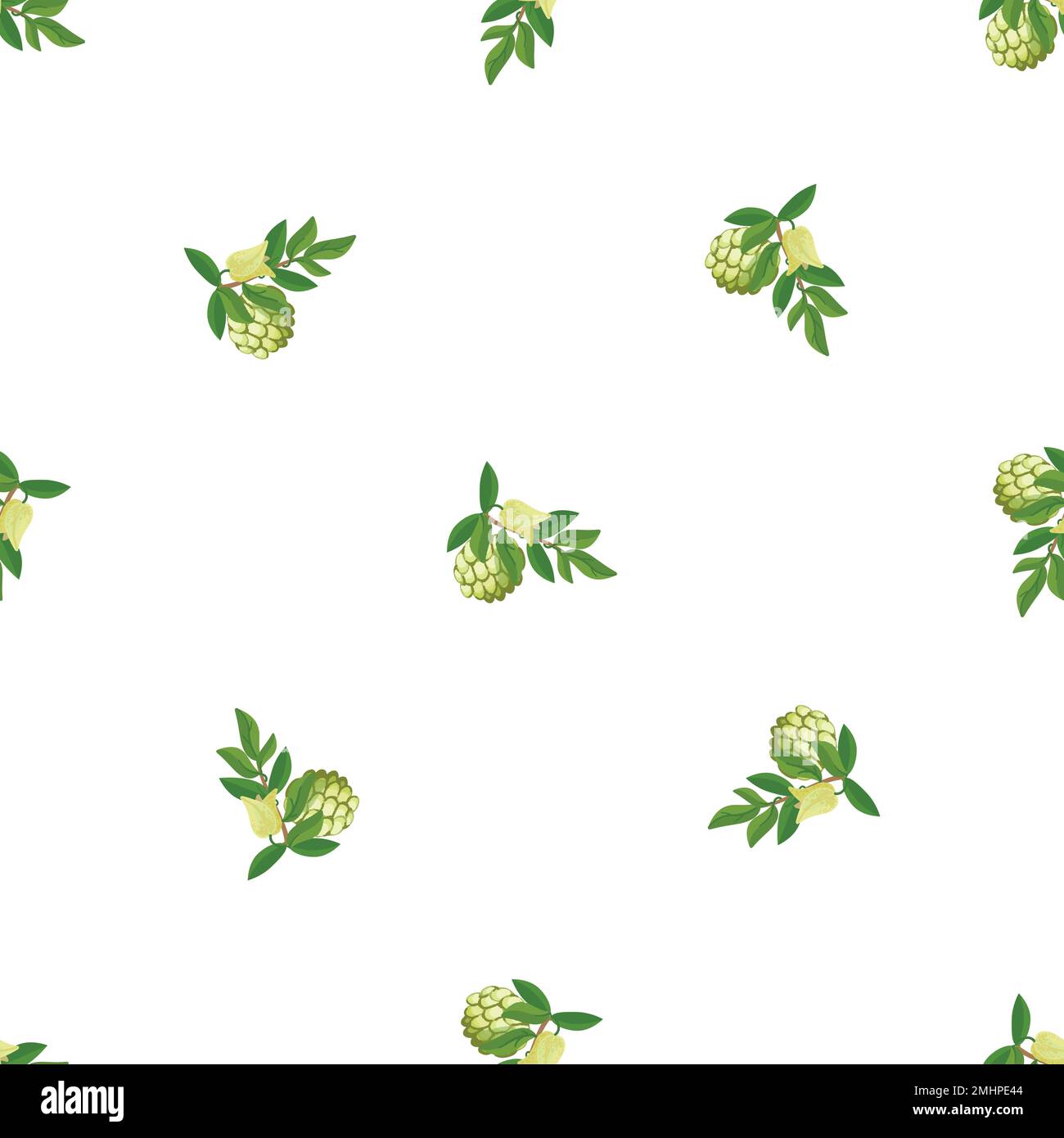 Soursop tree branch pattern seamless vector Stock Vector Image & Art ...