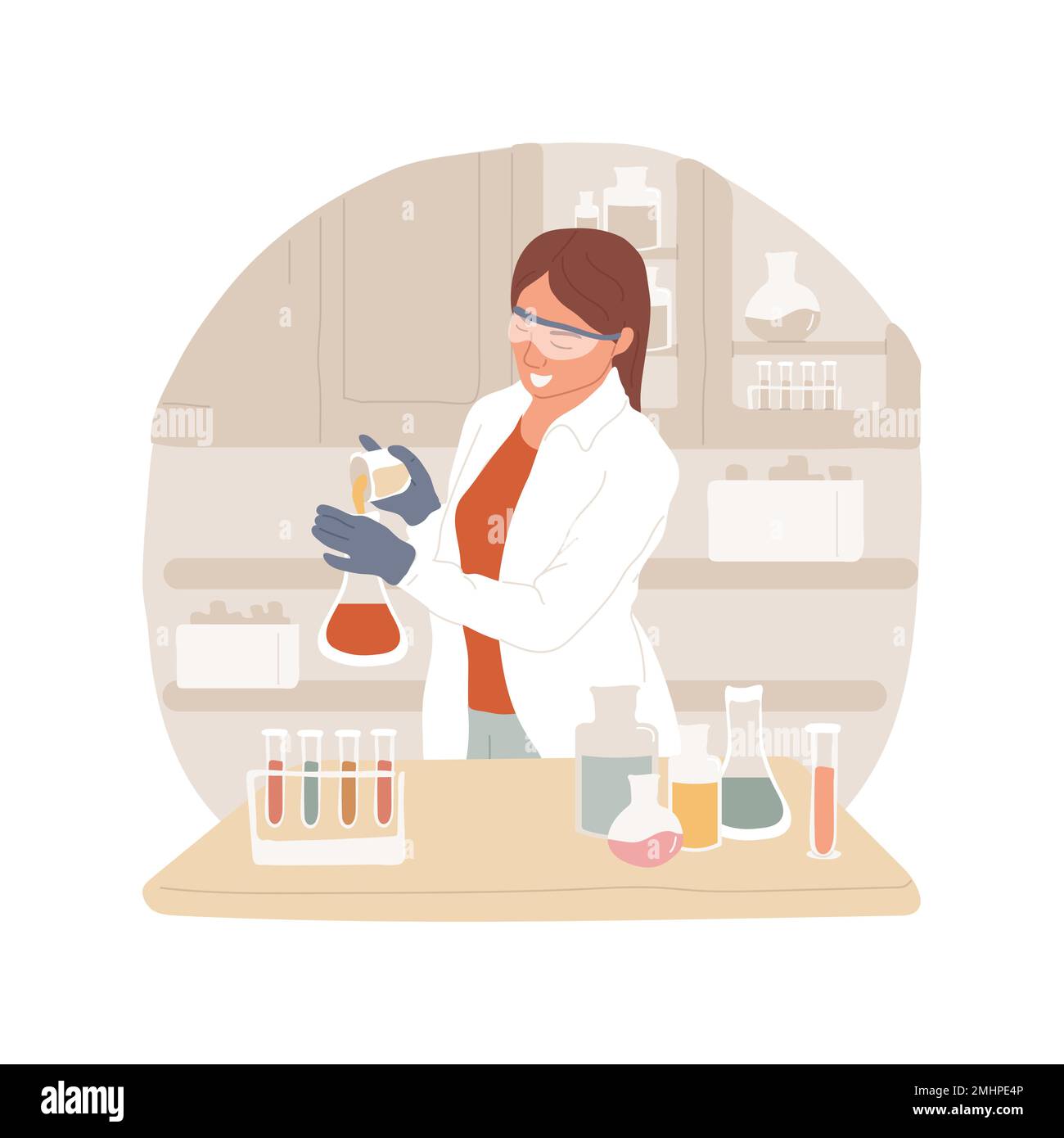 Scientific experiment isolated cartoon vector illustration. Scientist ...