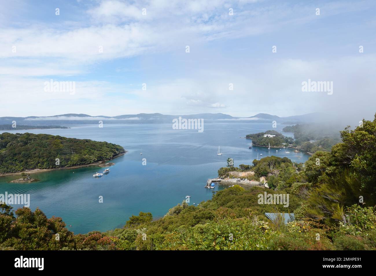 Iona Island and Golden Bay seen from Observation Rock, Stewart Island ...
