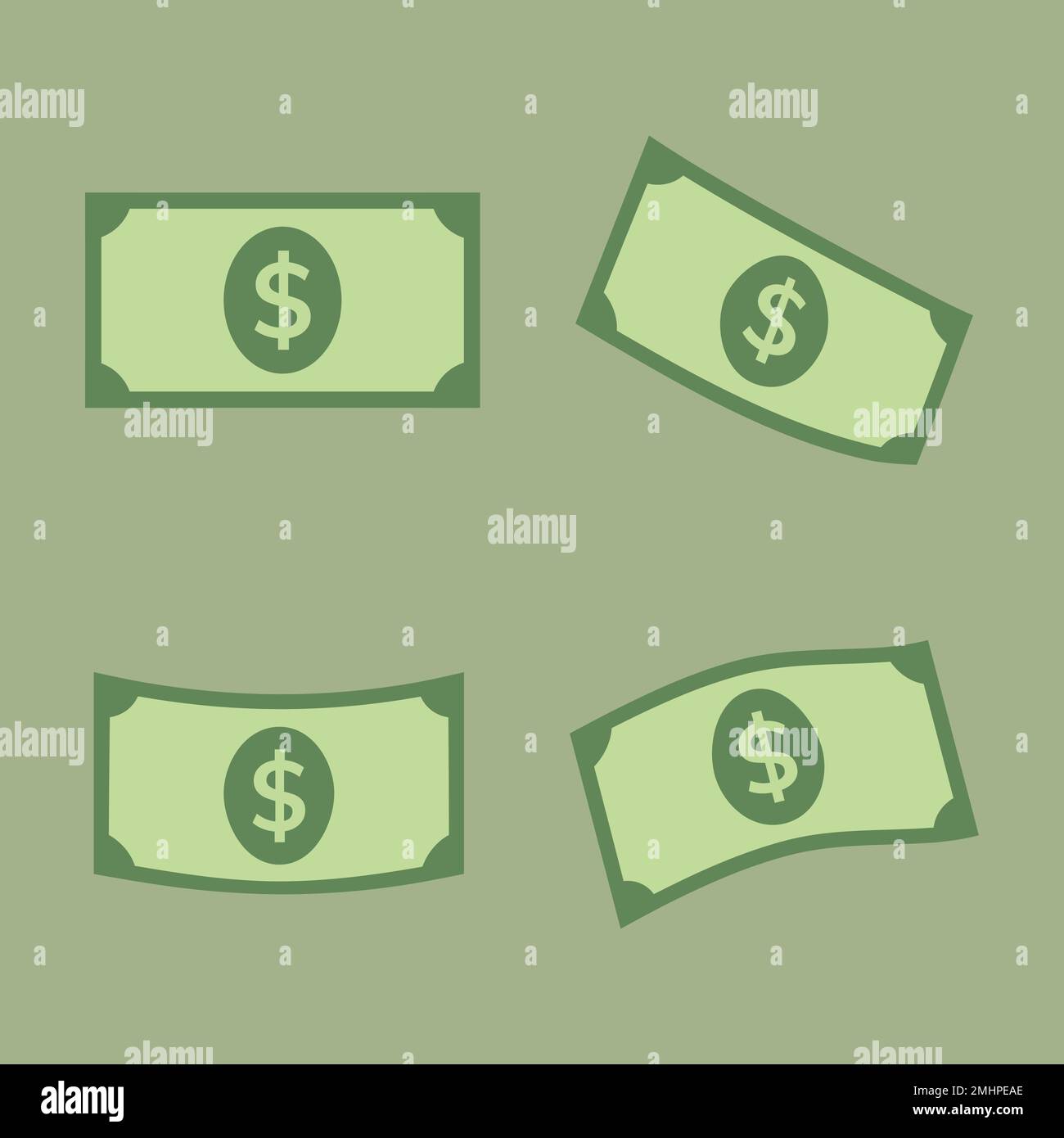Dollar bill sticker, money vector finance clipart in flat design Stock ...
