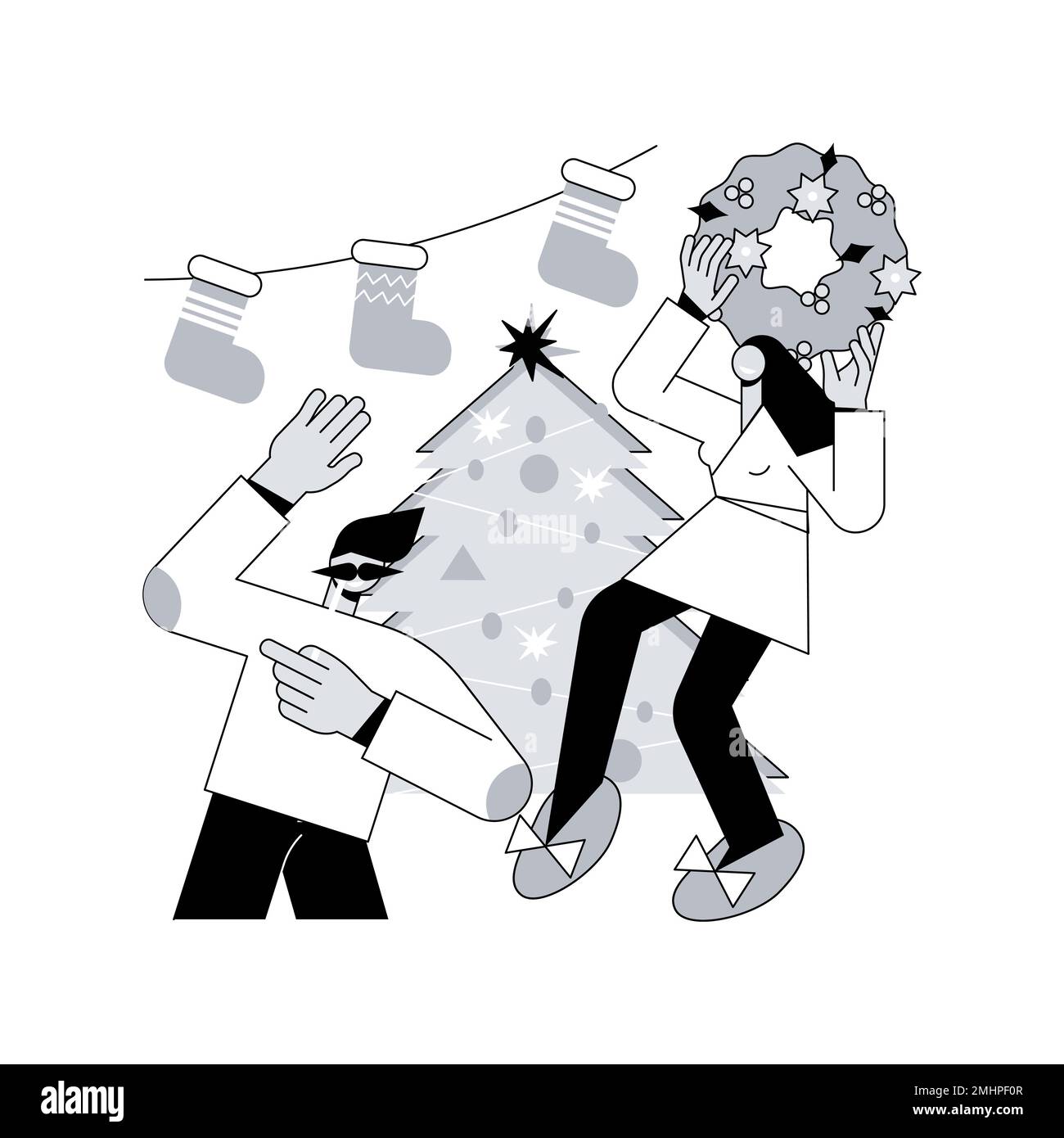 Christmas party abstract concept vector illustration. Winter holiday ...