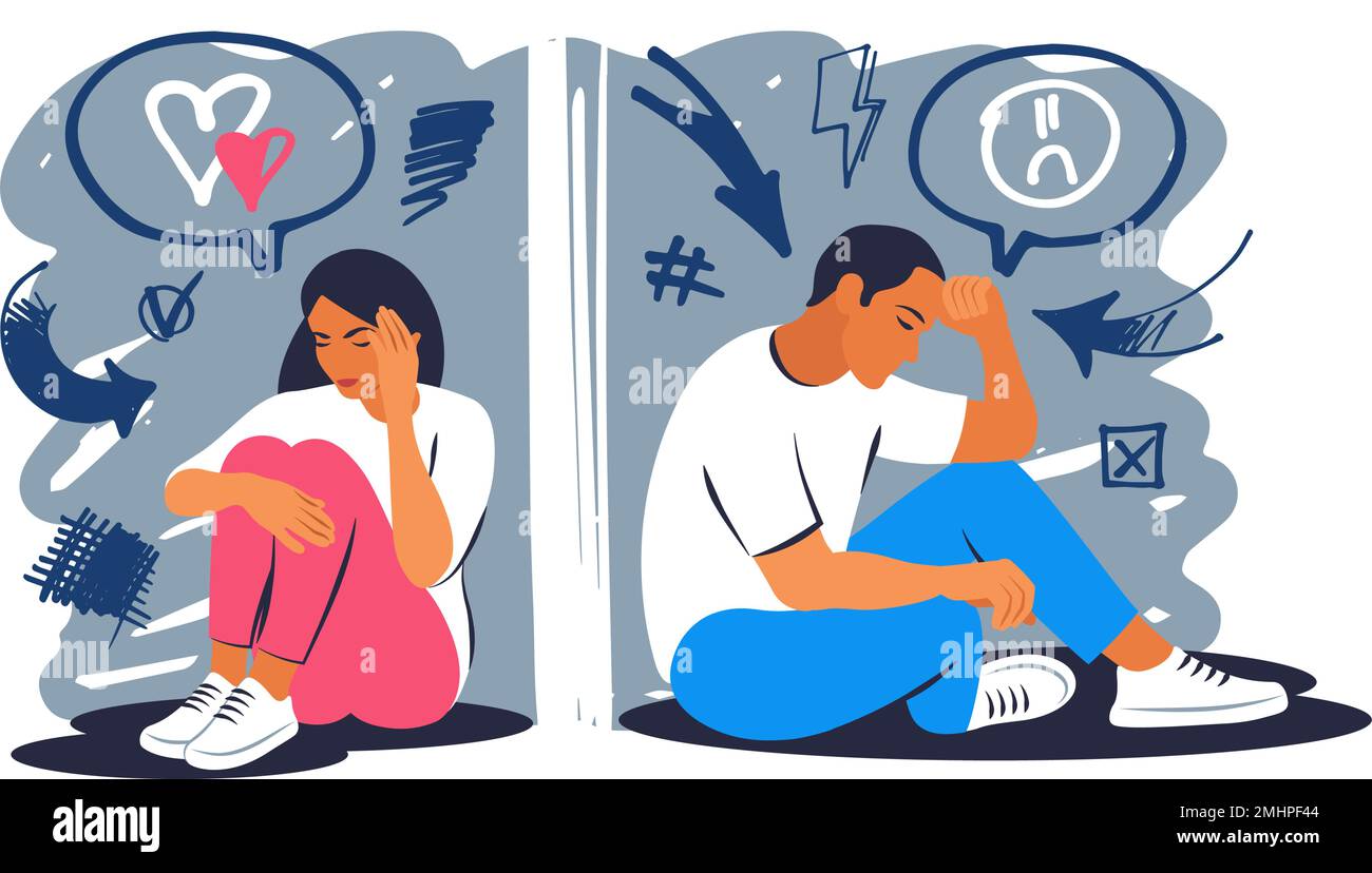 Couple separating Stock Vector Images - Alamy