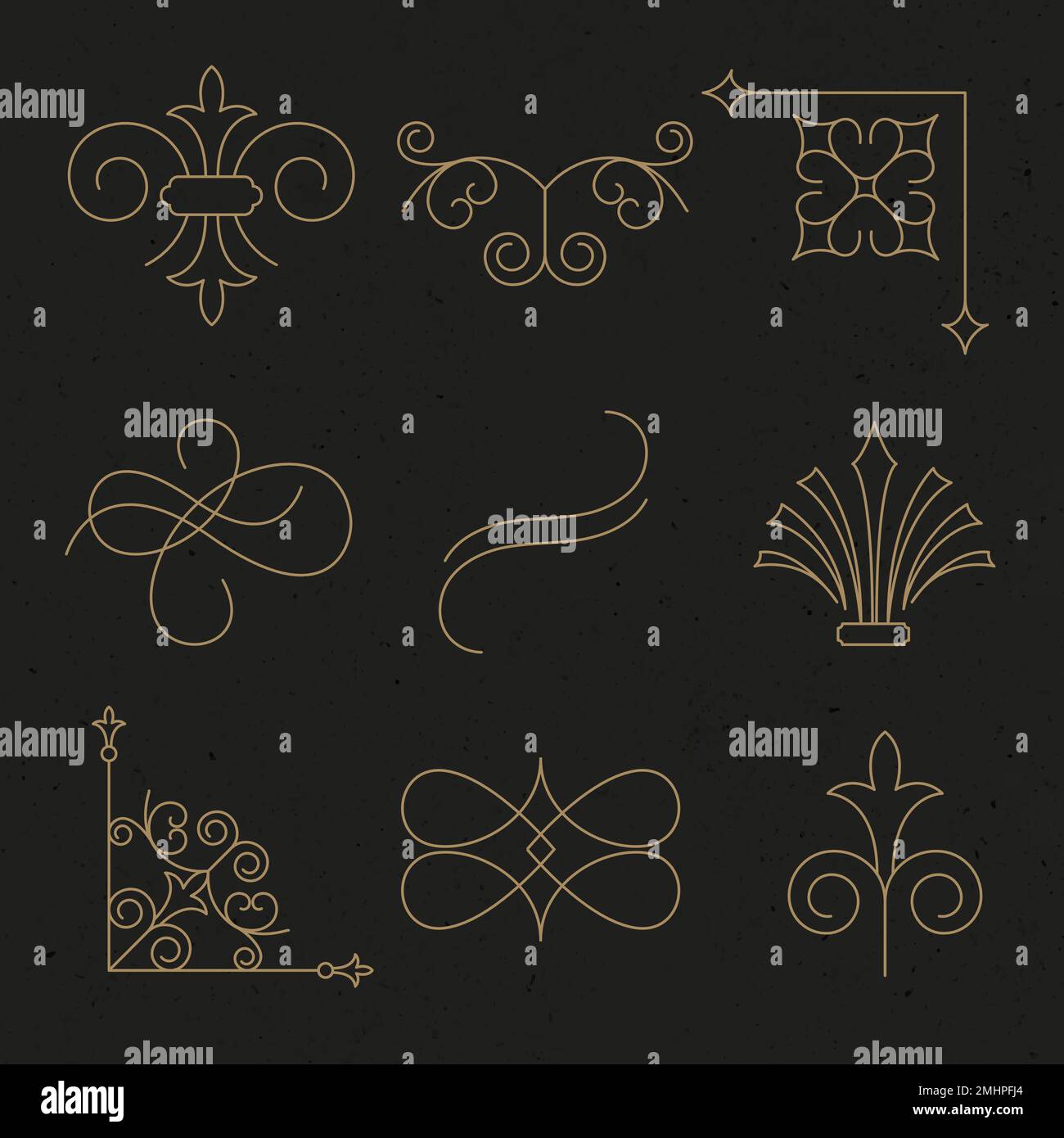 Vintage ornament vector set in luxury gold Stock Vector Image & Art - Alamy
