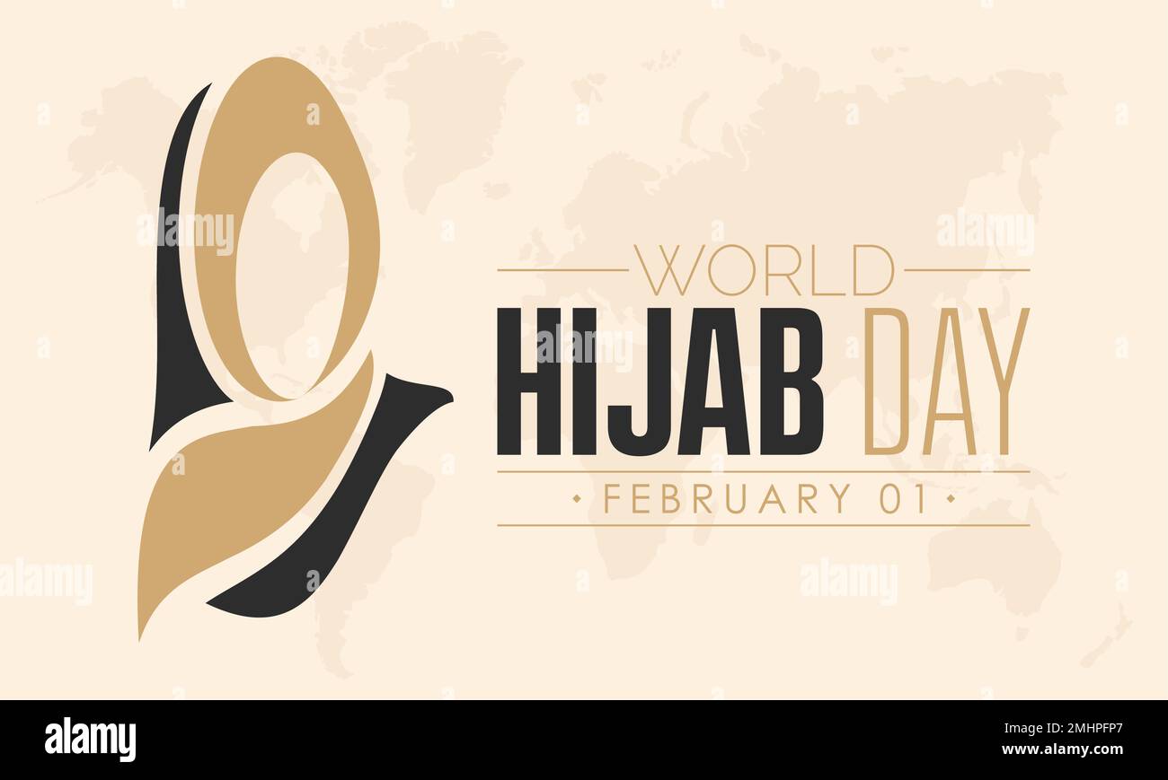 Vector illustration banner design template concept of World Hijab Day ...