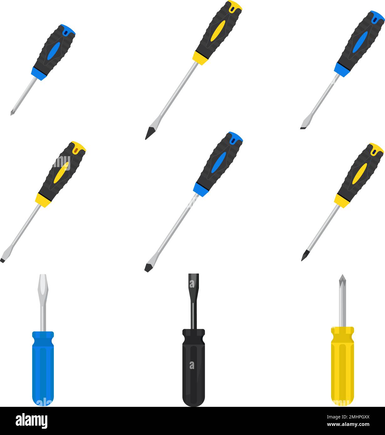 Screwdriver icons set cartoon vector. Construction element Stock Vector ...