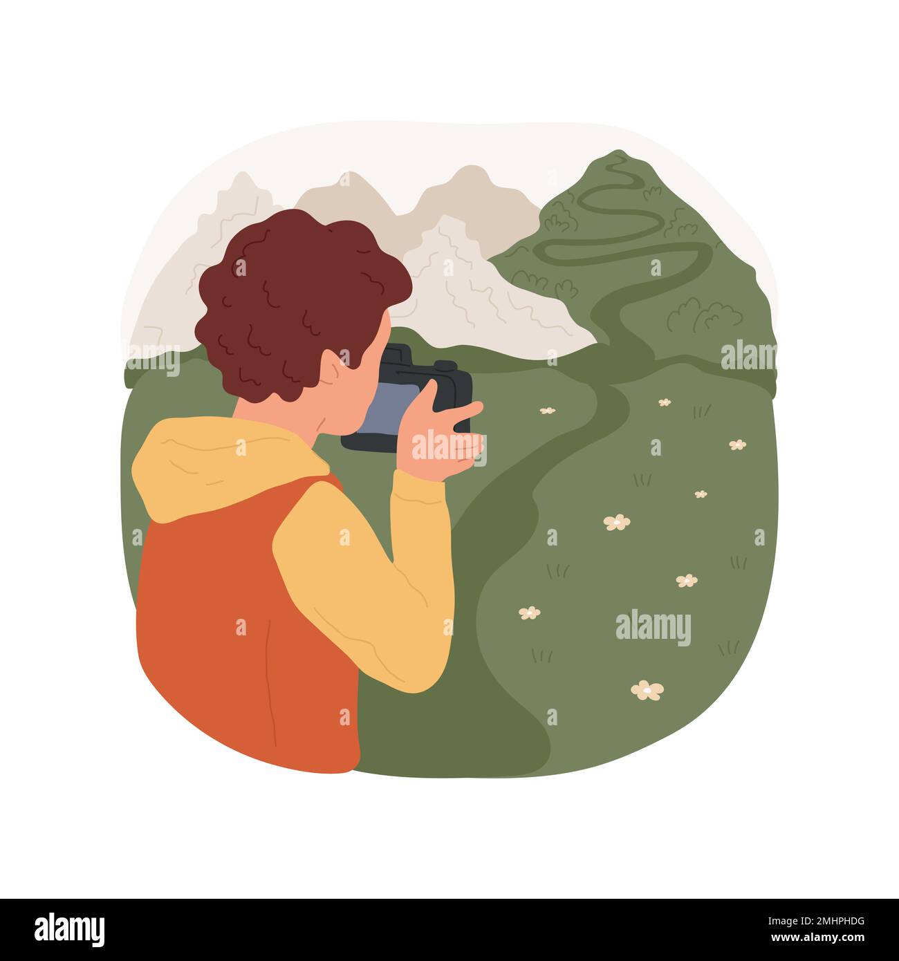Photography isolated cartoon vector illustration. Young photographer ...