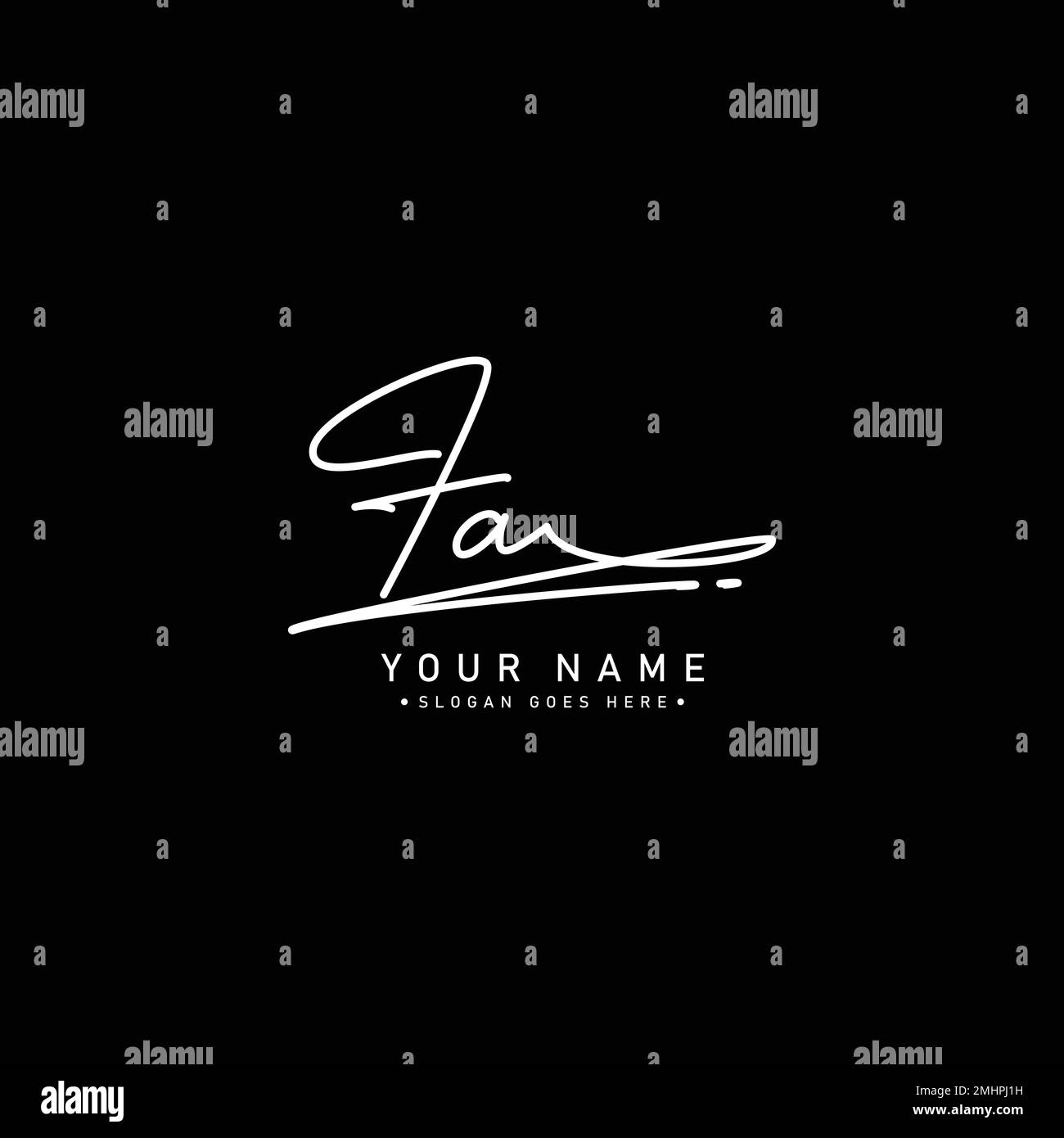 FA Handwritten Signature logo - Vector Logo Template for Beauty ...