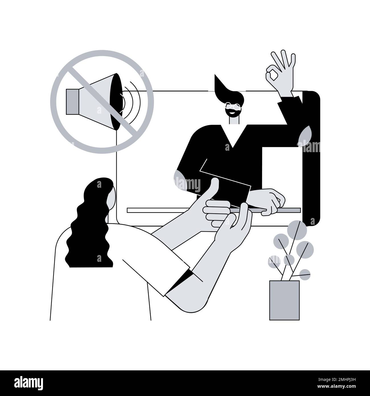 Sign language classes abstract concept vector illustration. Study sign ...