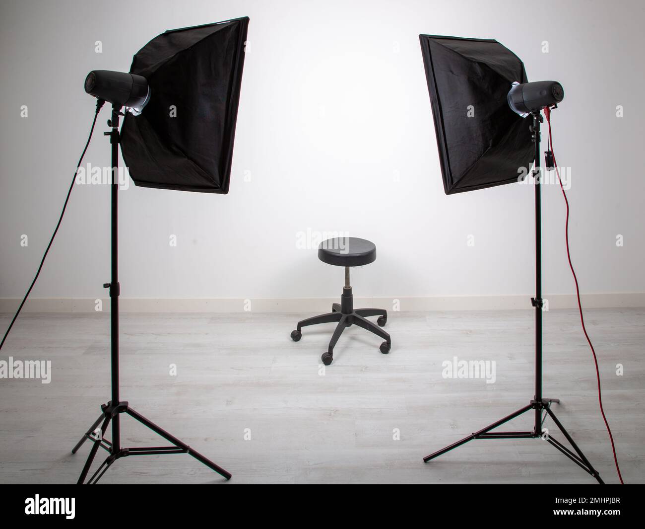 white empty photo studio room light interior for shooting models with ...