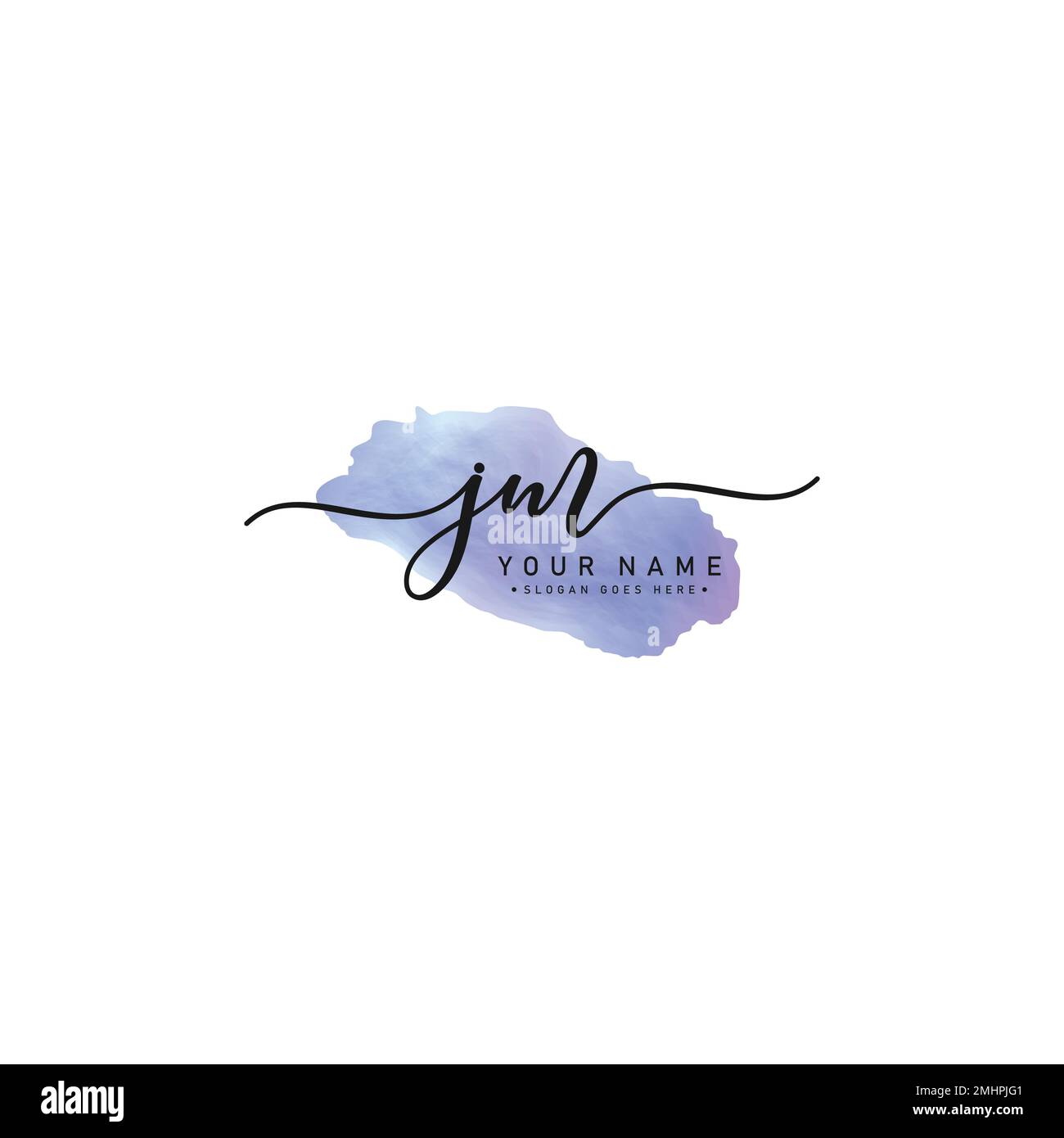 Watercolor Signature logo for Initial Letter JM - Vector Logo Template ...