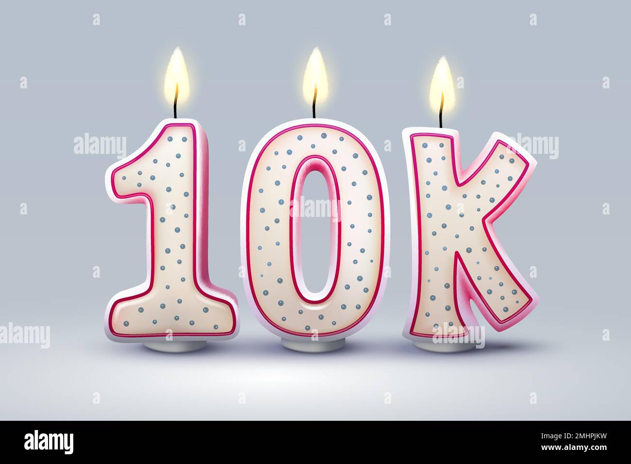 10k followers of online users, congratulatory candles in the form of ...