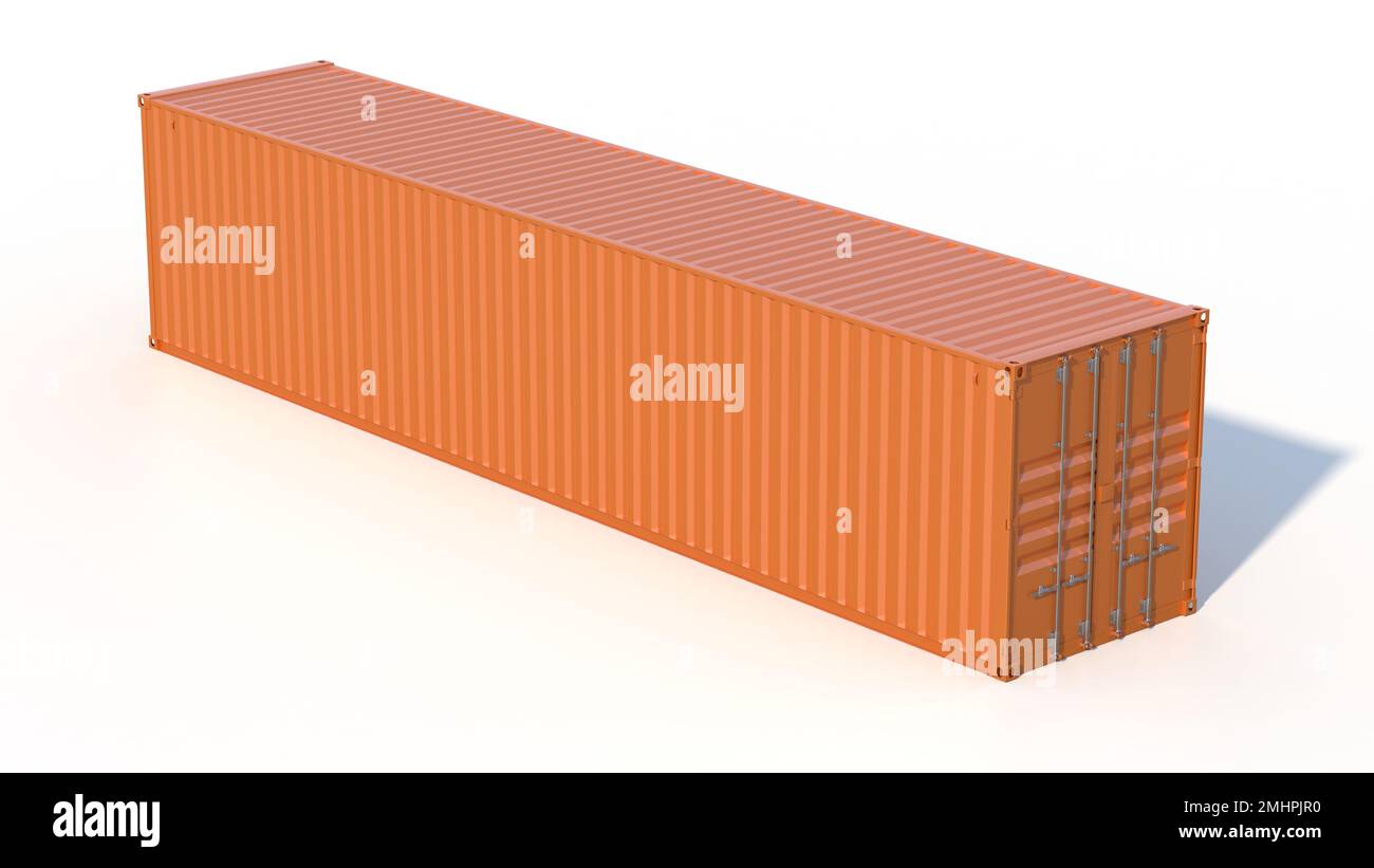 Metallic ship cargo container isolated 3D illustration Stock Photo - Alamy