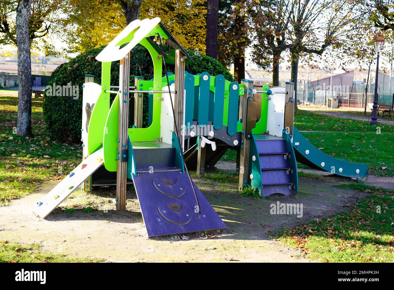 children green playground activities in public outdoors park modern ...