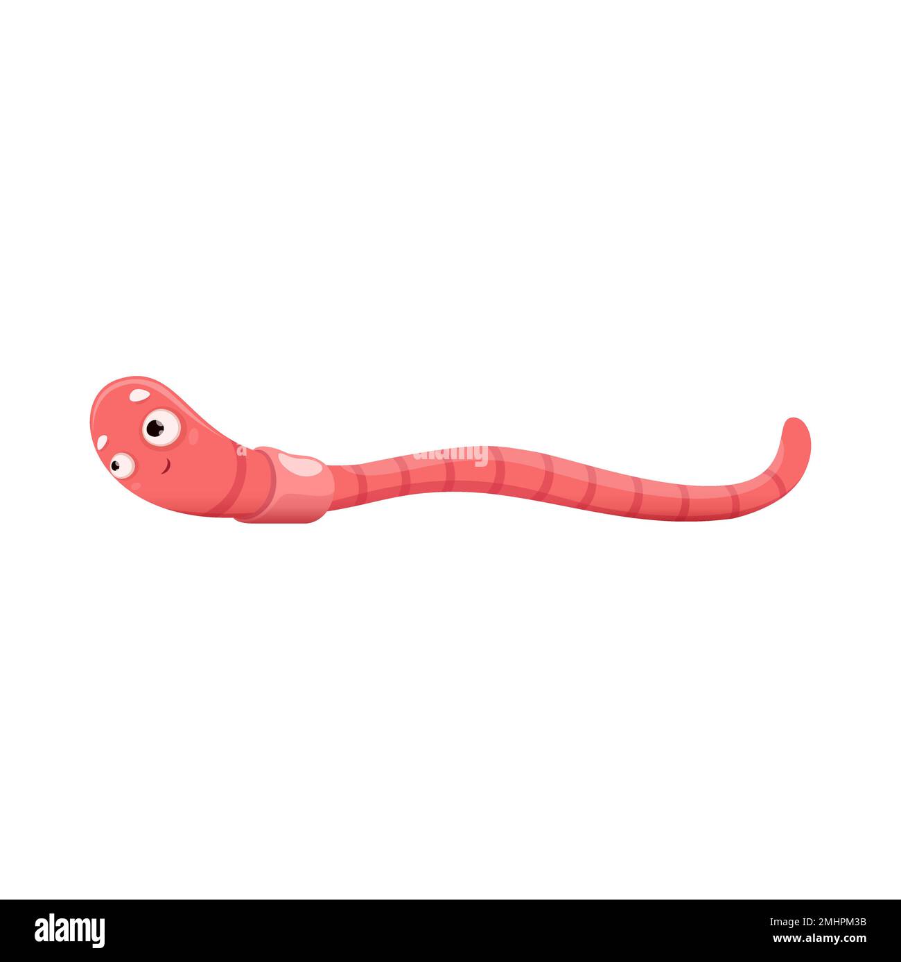 Cartoon funny earth worm crawl, vector earthworm character. Isolated ...