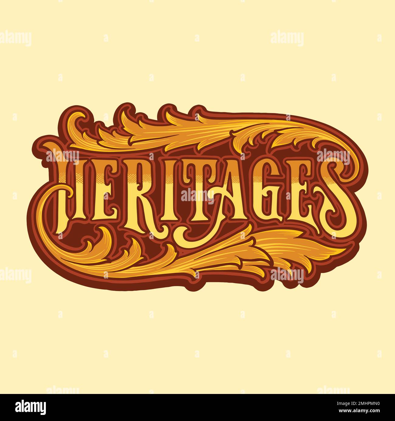 Classic luxury flourish heritage lettering text illustration vector ...