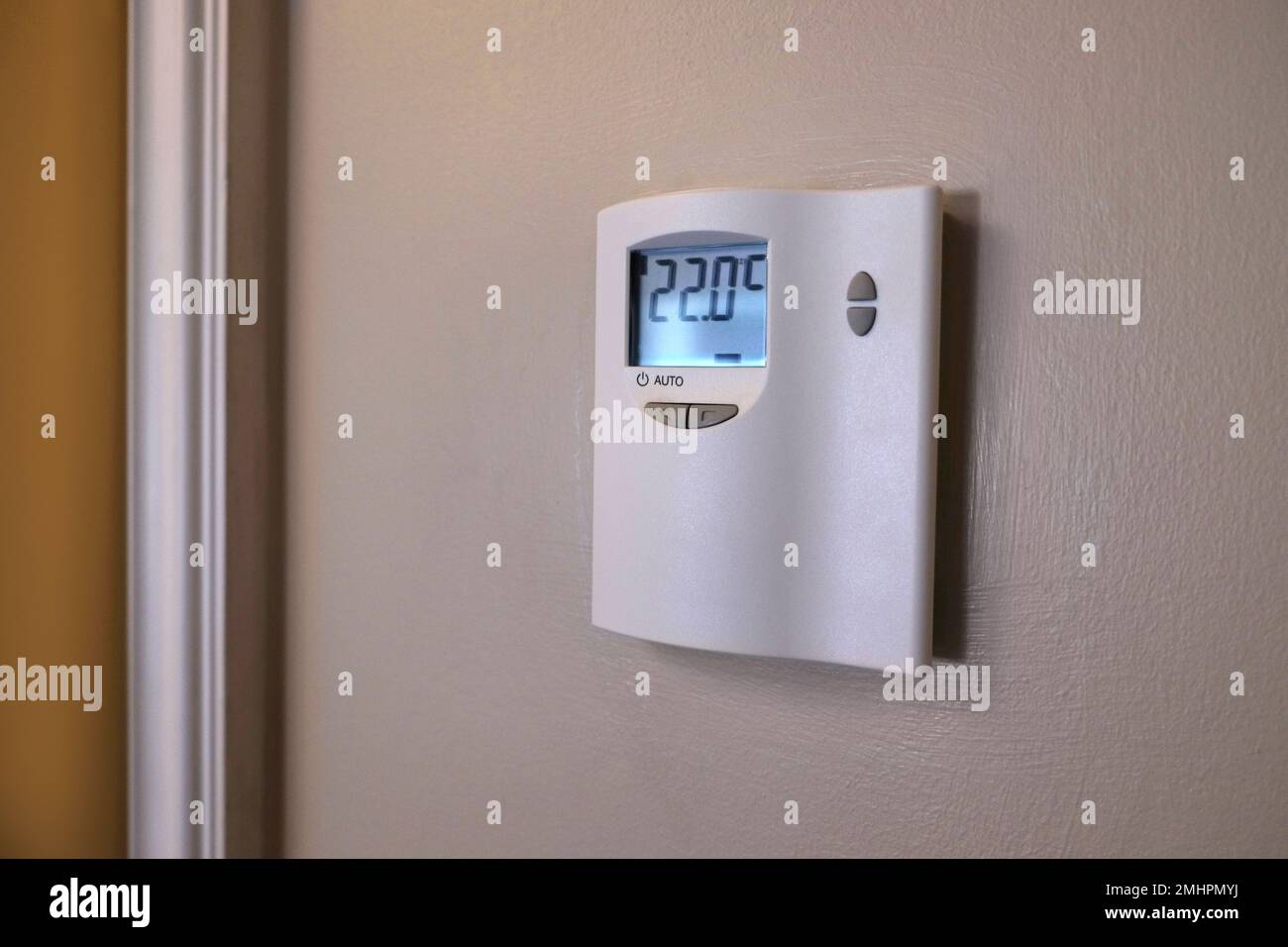Air conditioning control system device on wall indoors Stock Photo - Alamy
