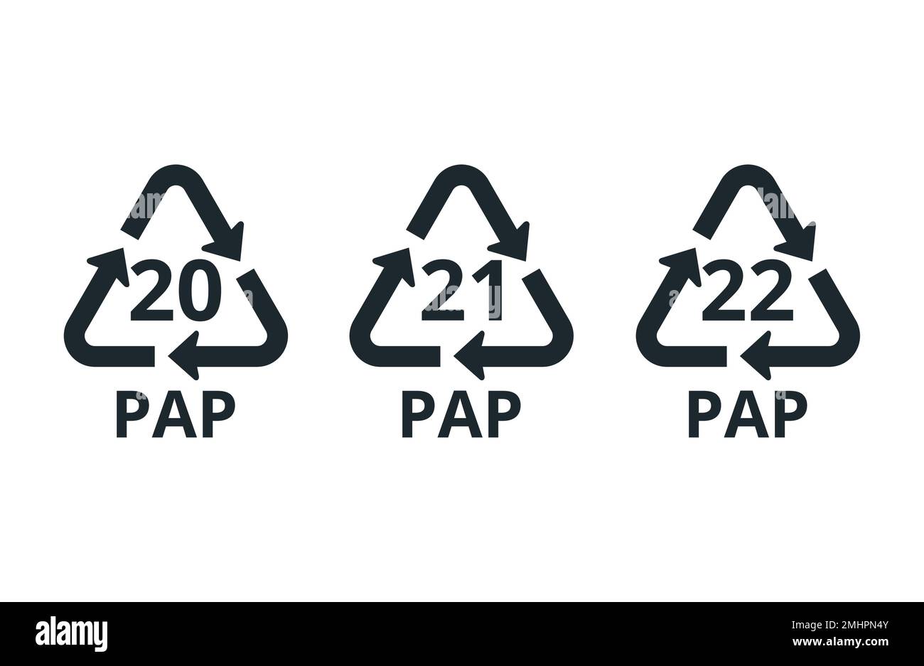 Set of Paper recycling symbols. Concept of ecology and packaging Stock ...