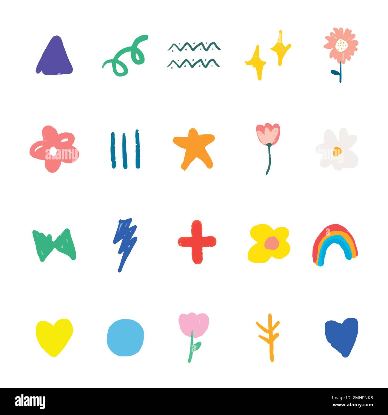 Colorful cute hand drawn vector set Stock Vector Image & Art - Alamy