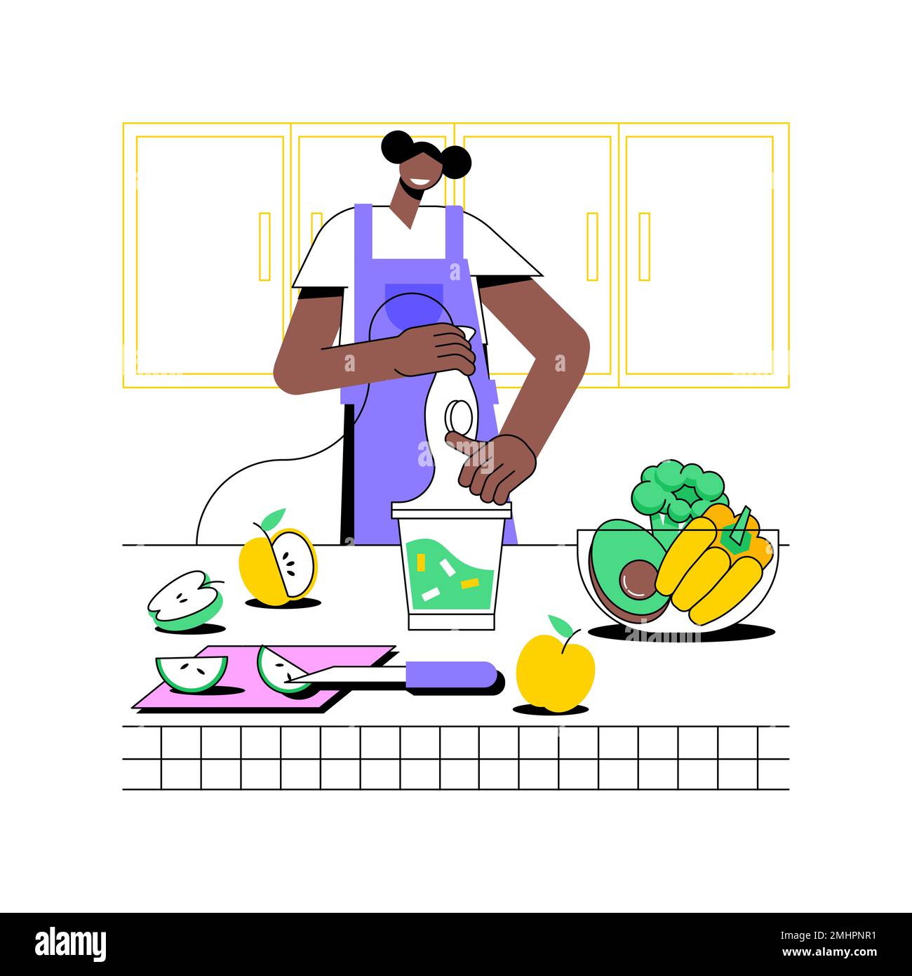 Vegan cooking isolated cartoon vector illustrations. Vegan sporty girl ...