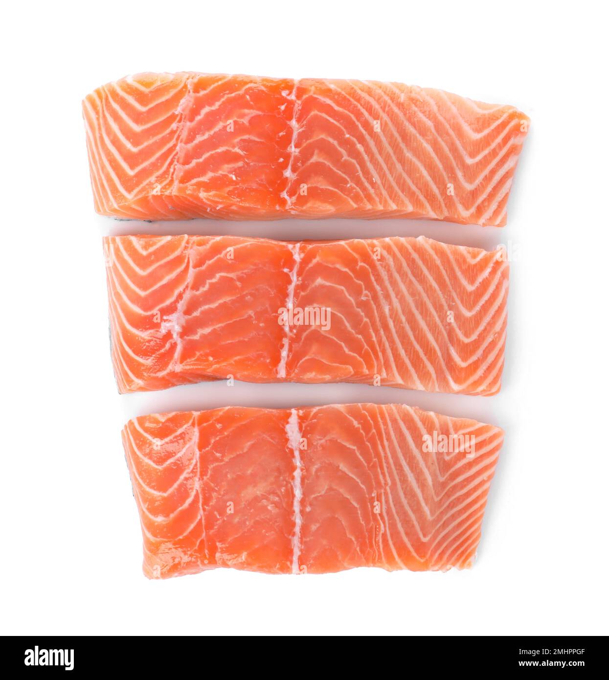Fresh raw salmon on white background, top view. Fish delicacy Stock ...