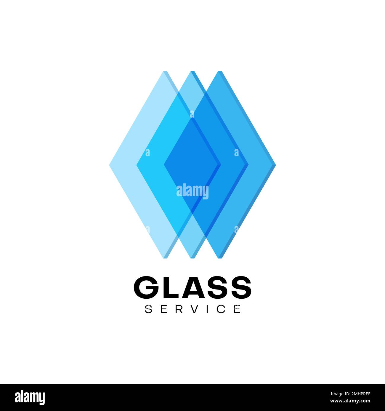 Glass service company icon of window and construction works, vector ...