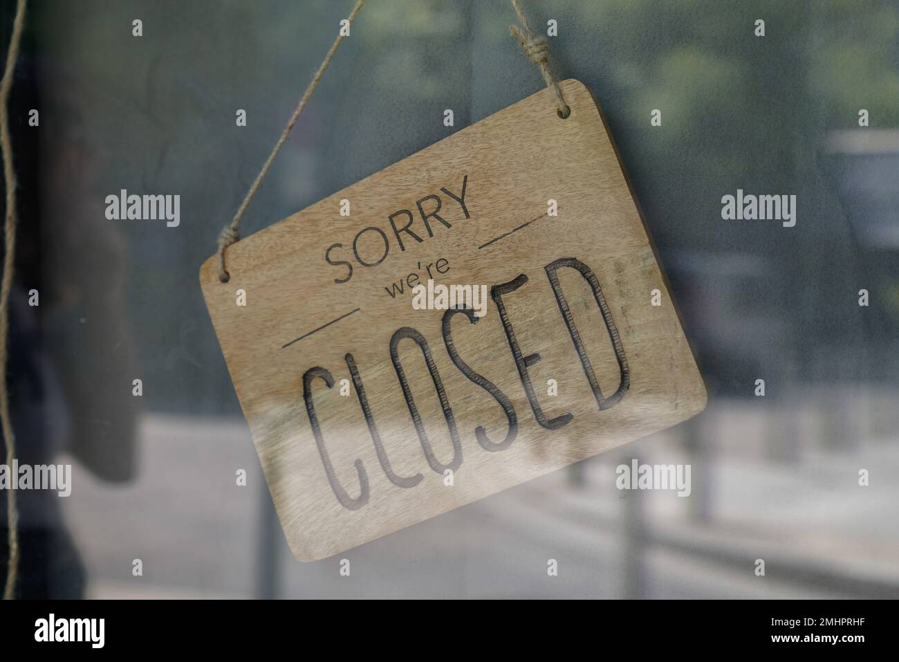 wood sorry we are closed sign board wooden vintage board on windows ...