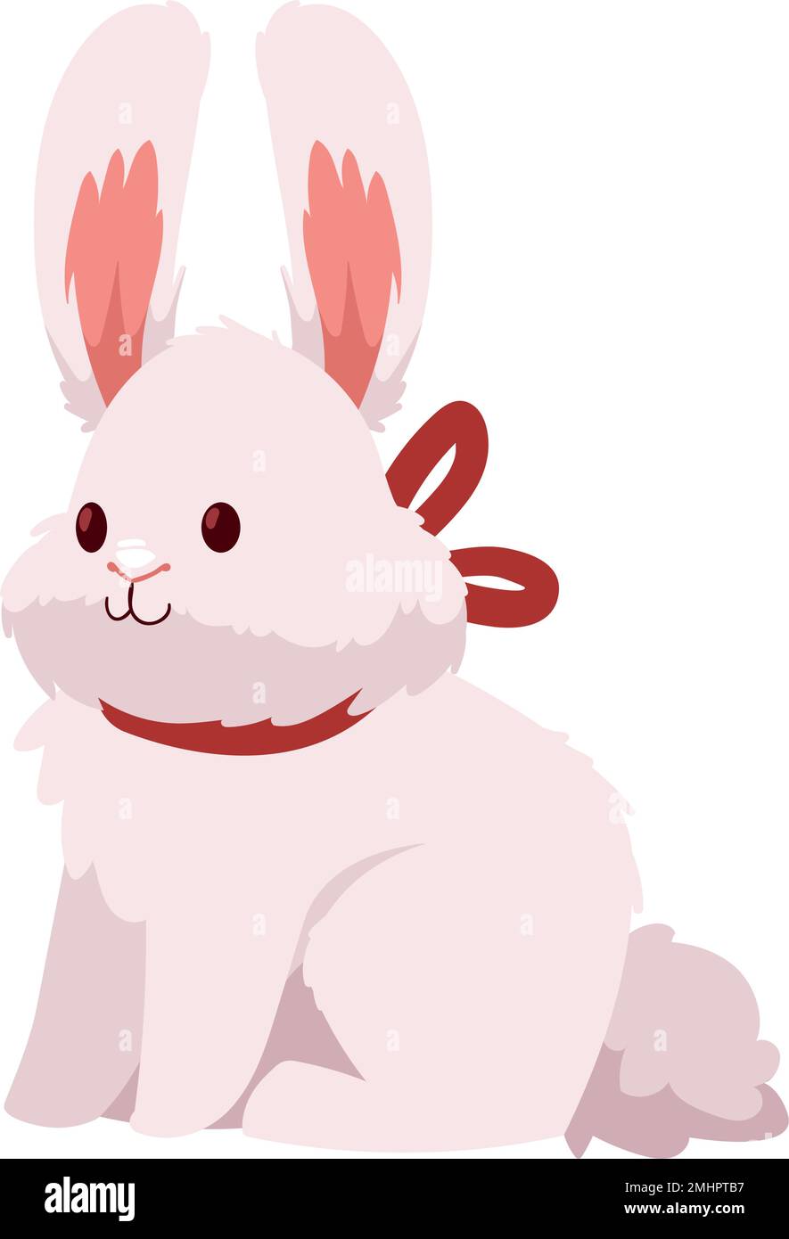 cute rabbit with bow Stock Vector Image & Art - Alamy