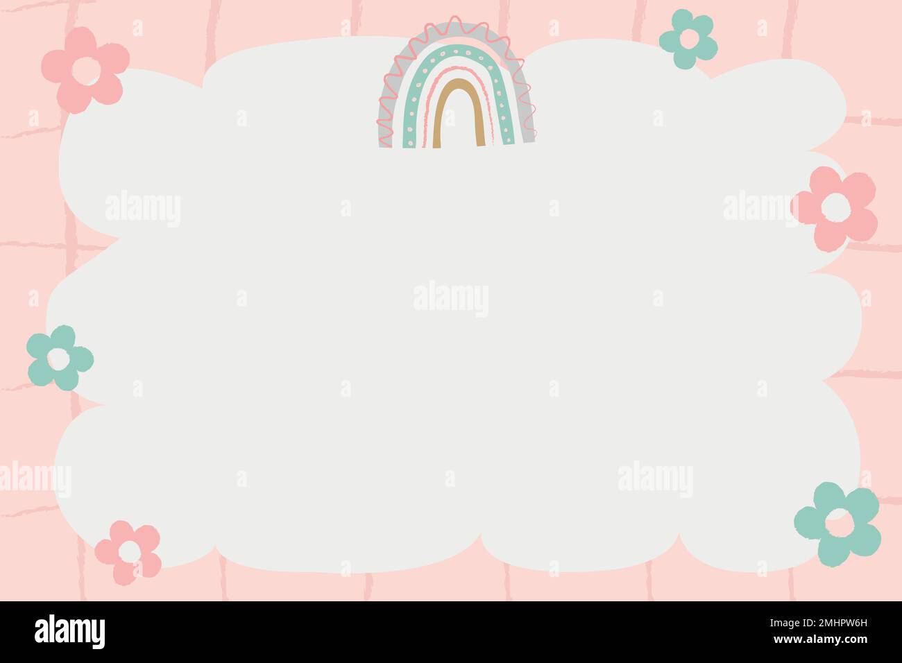 Cute doodle frame, rainbow border vector Stock Vector Image & Art - Alamy