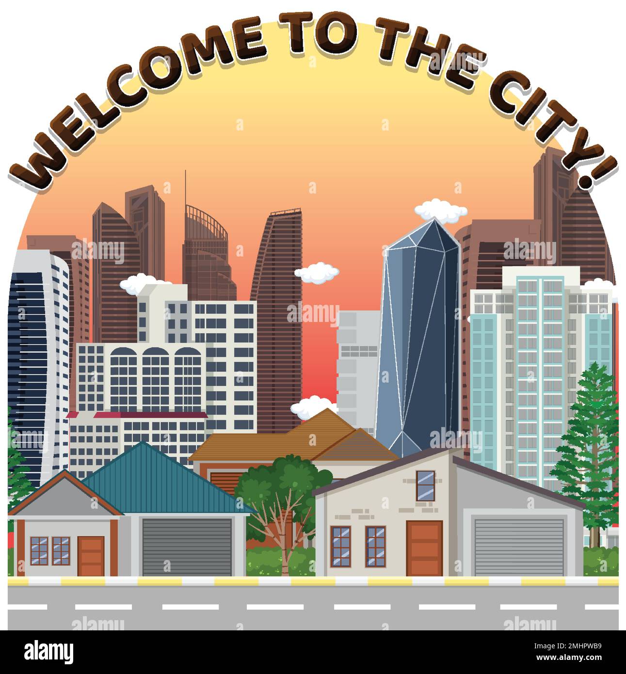 Welcome to the city vector illustration Stock Vector Image & Art - Alamy