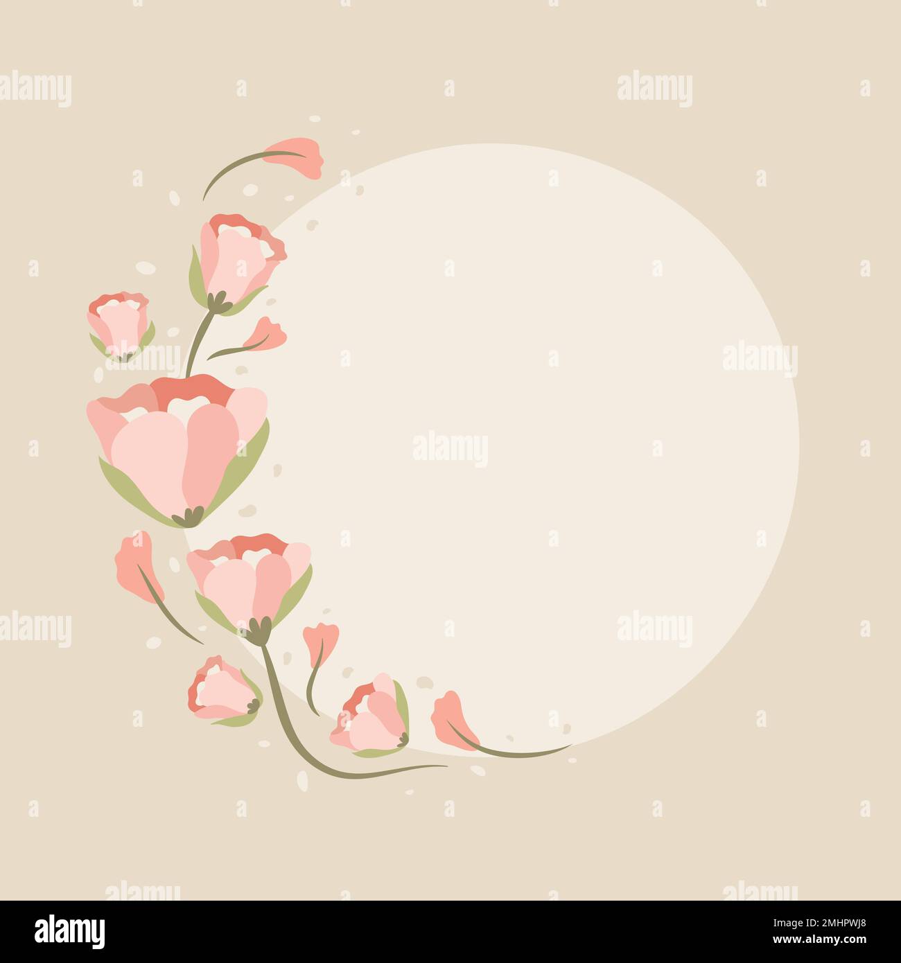 Pink flower frame, vector, flat design illustration Stock Vector Image & Art - Alamy