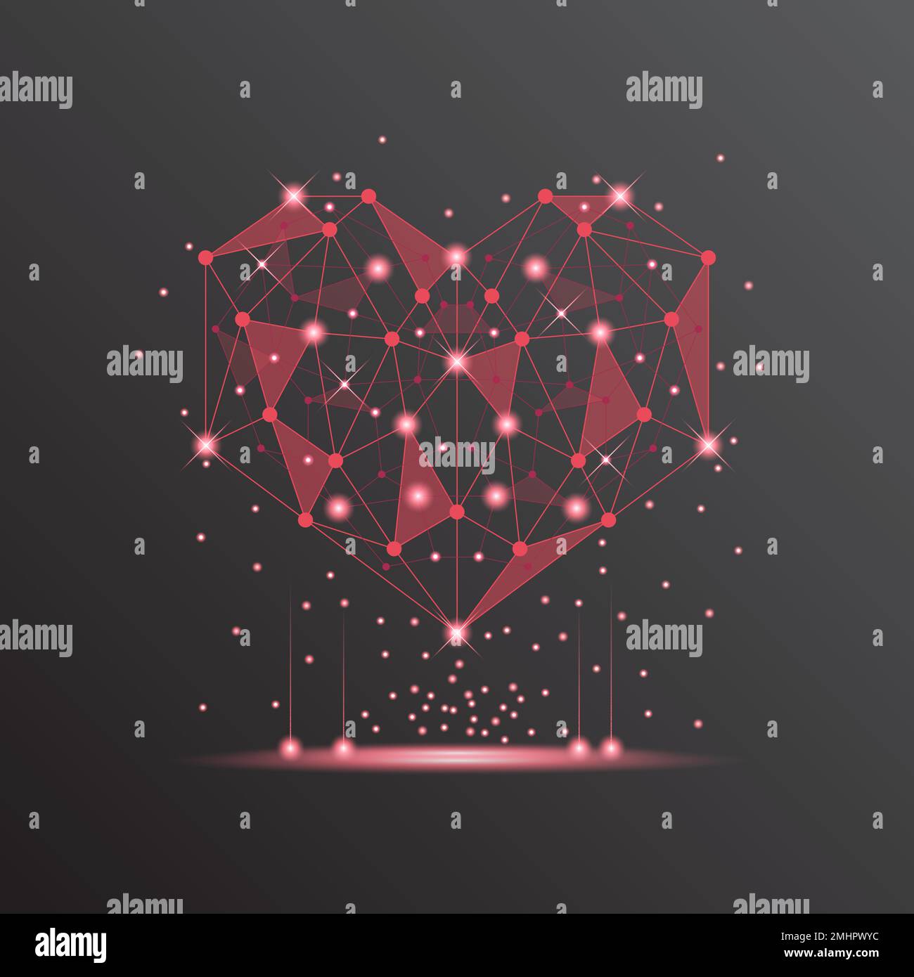 red heart technology valentine background abstract. technology with ...