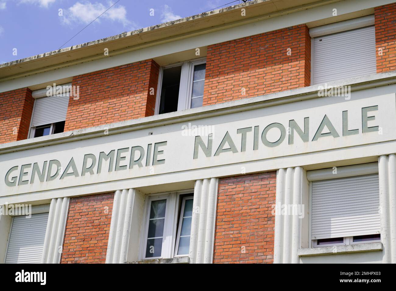 gendarmerie Nationale sign text logo on building office barrack means ...
