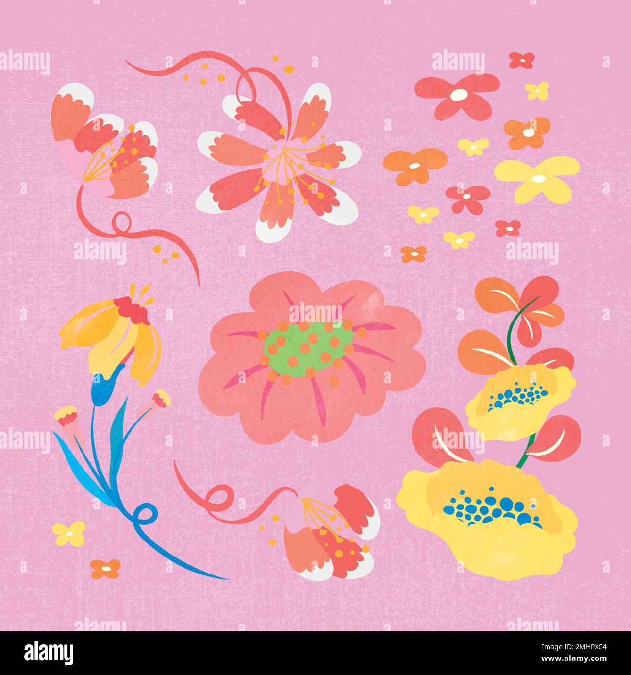 Colorful flower, spring clipart vector illustration Stock Vector Image ...